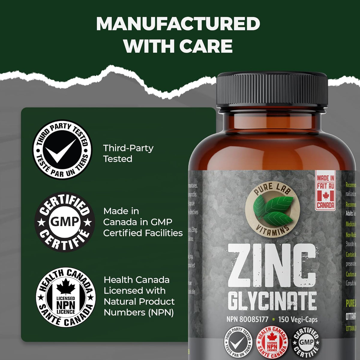 Commandez votre Complément Alimentaire Glycinate de Zinc 150 Capsules ...